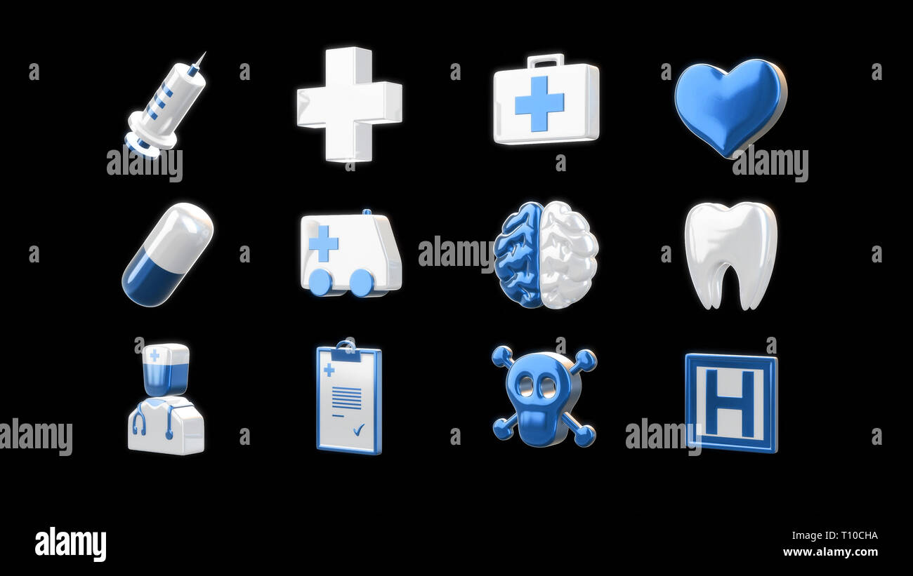 Medical icons - 3D Illustration Stock Photo - Alamy