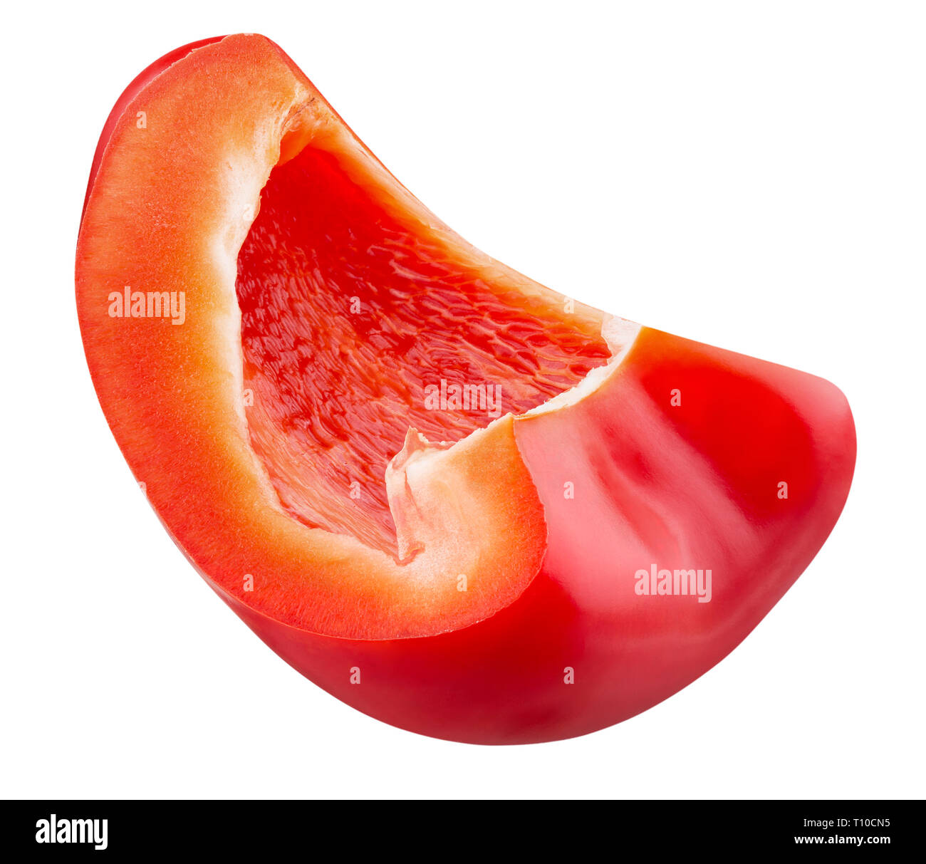 red pepper slice isolated on a white background Stock Photo - Alamy