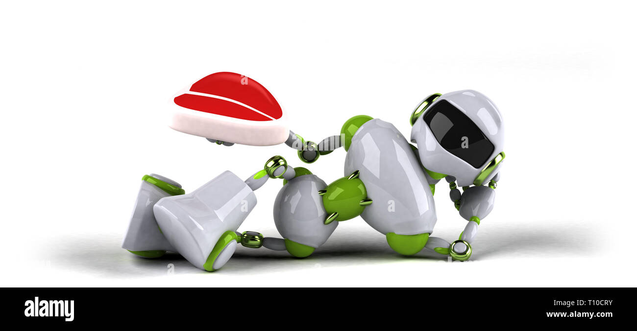 Green robot - 3D Illustration Stock Photo - Alamy