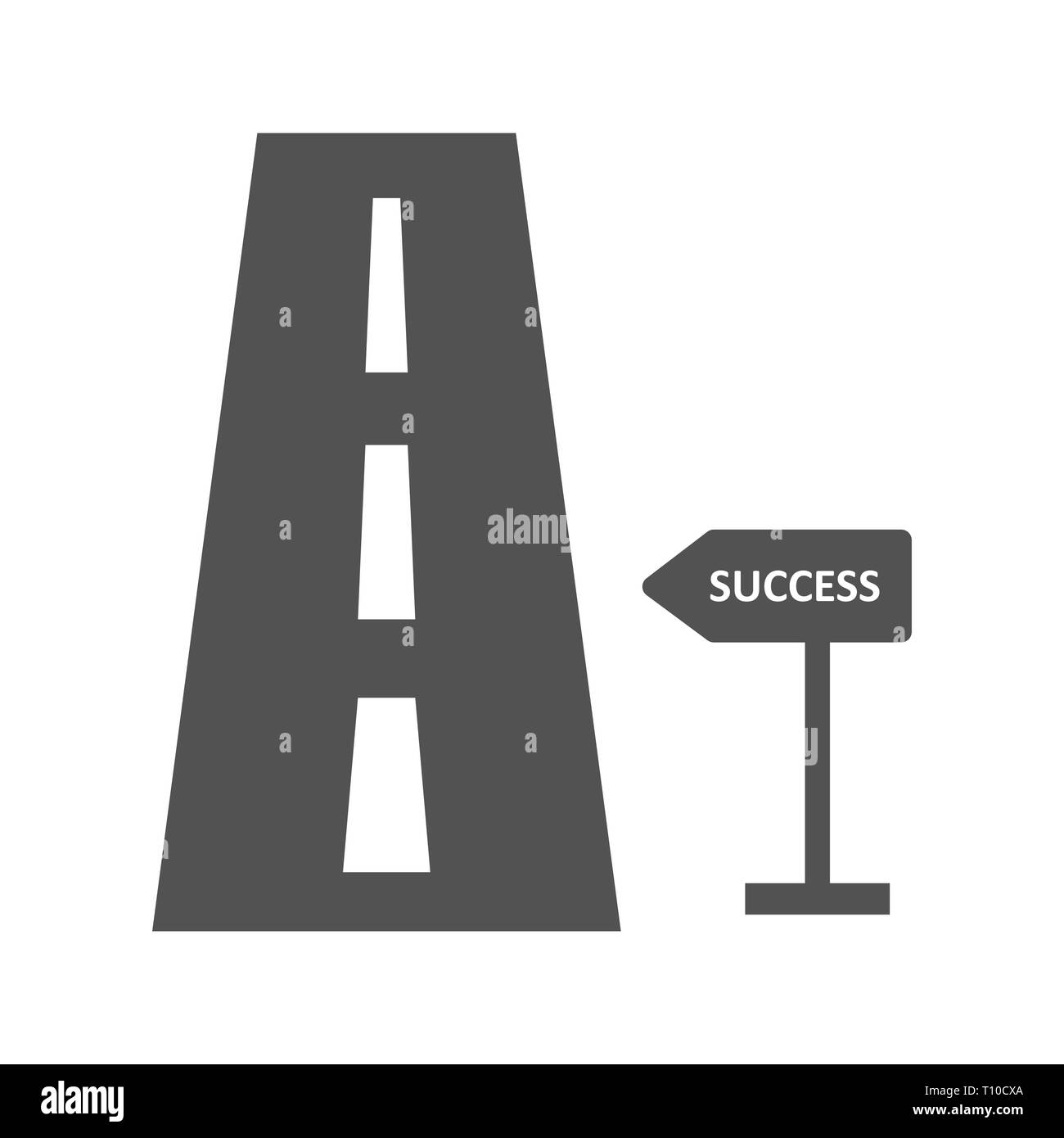 Illustration Road to success Icon Stock Photo - Alamy