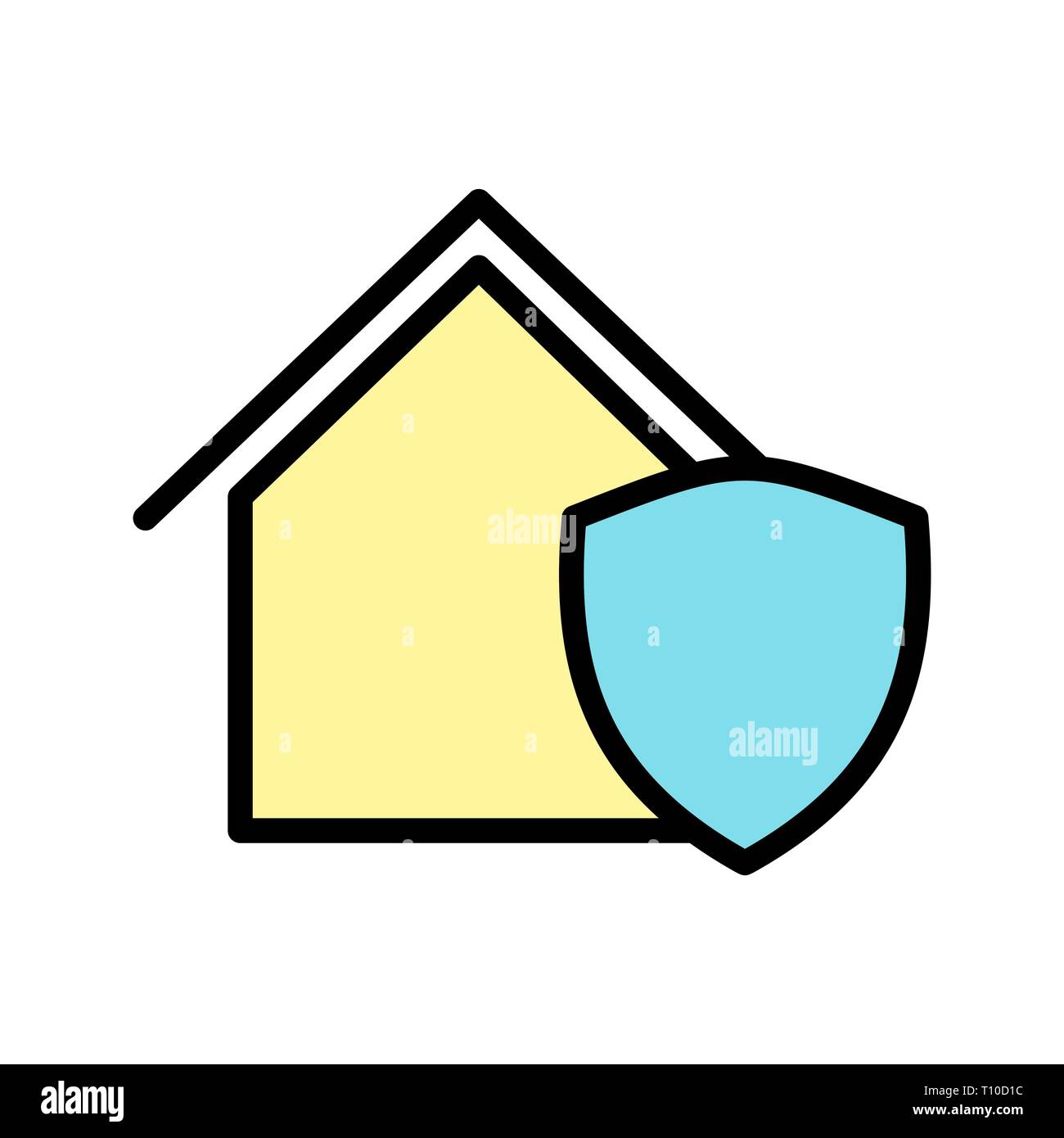 Illustration Protected House Icon Stock Photo - Alamy