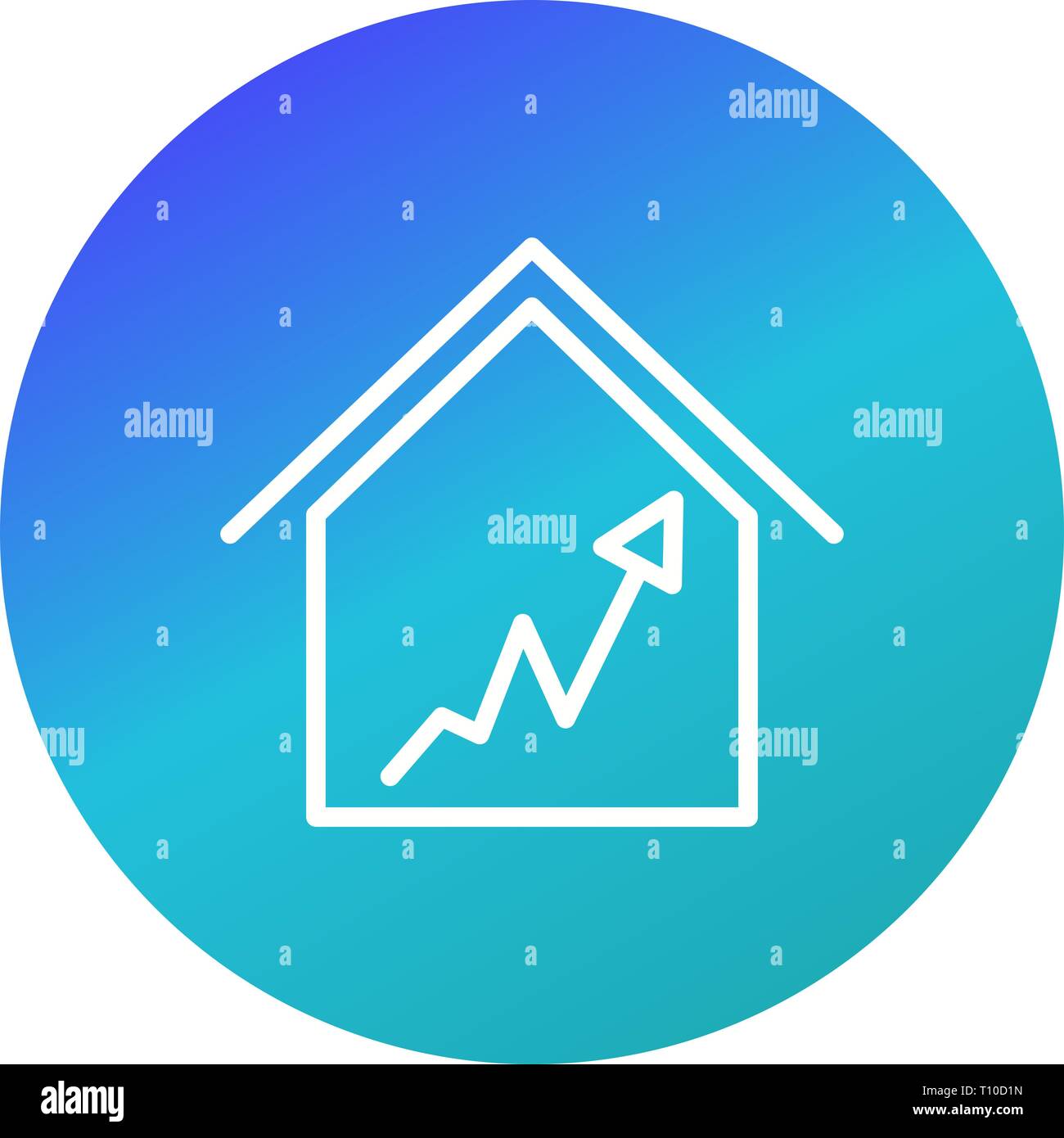 Illustration Graph House Icon Stock Photo - Alamy