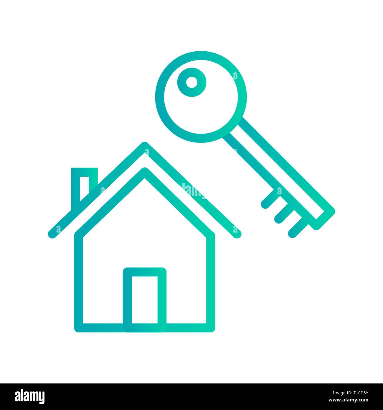 Illustration House Key Icon Stock Photo - Alamy