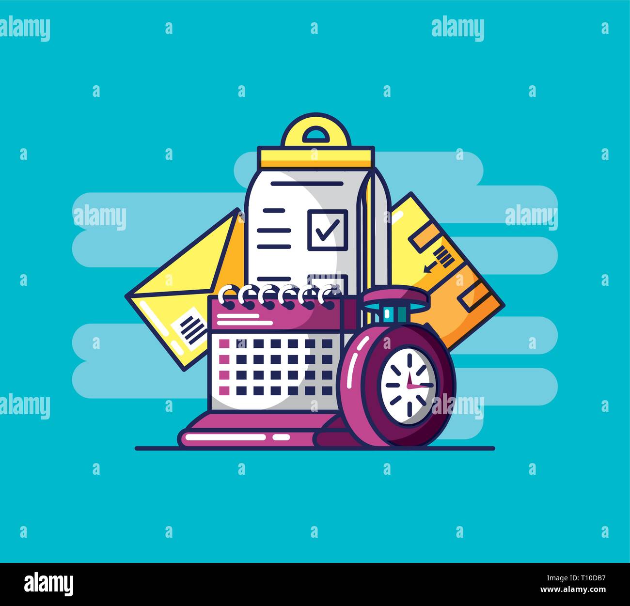 delivery service order and icons vector illustration design Stock ...