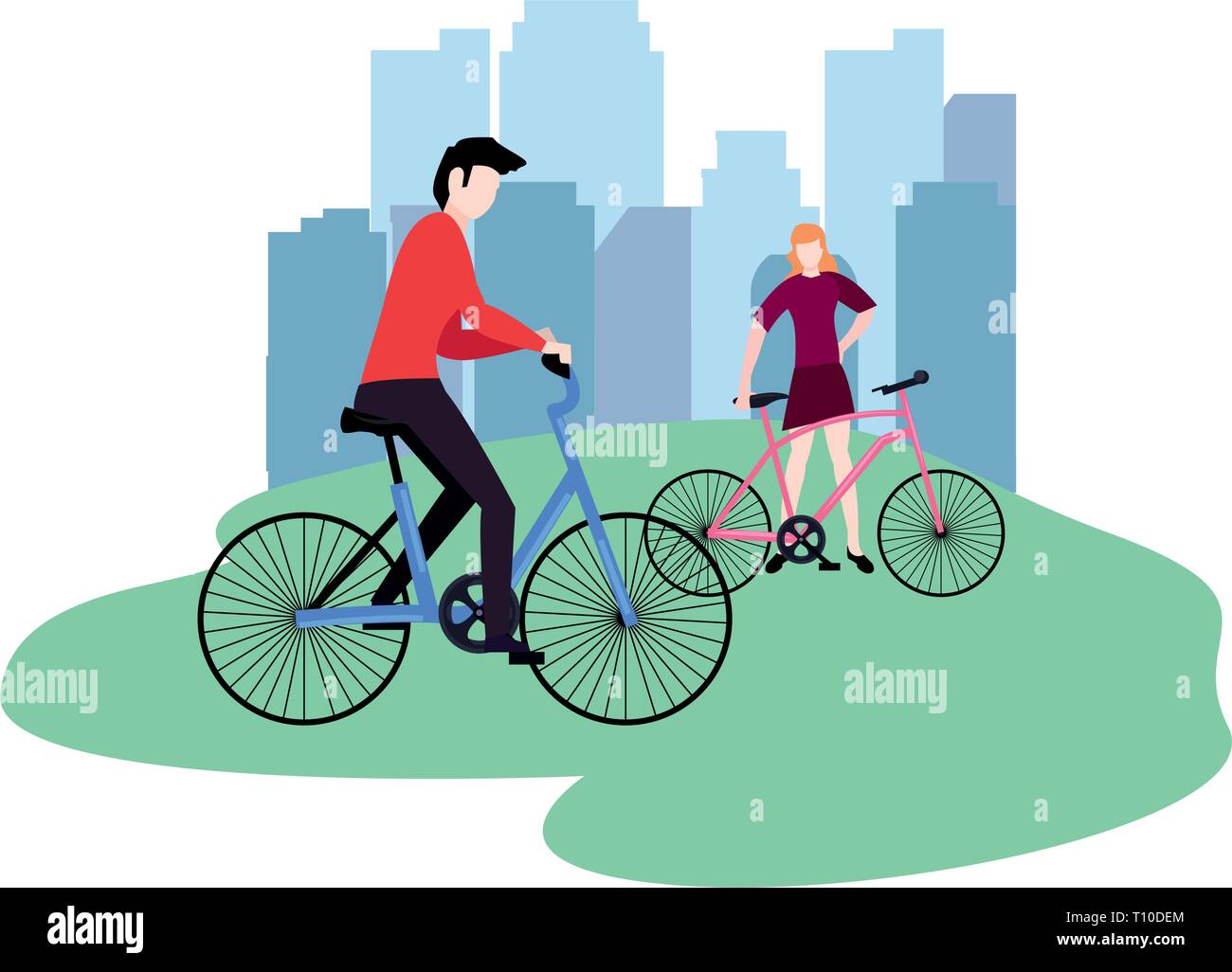 Cycle in front of house Stock Vector Images - Alamy