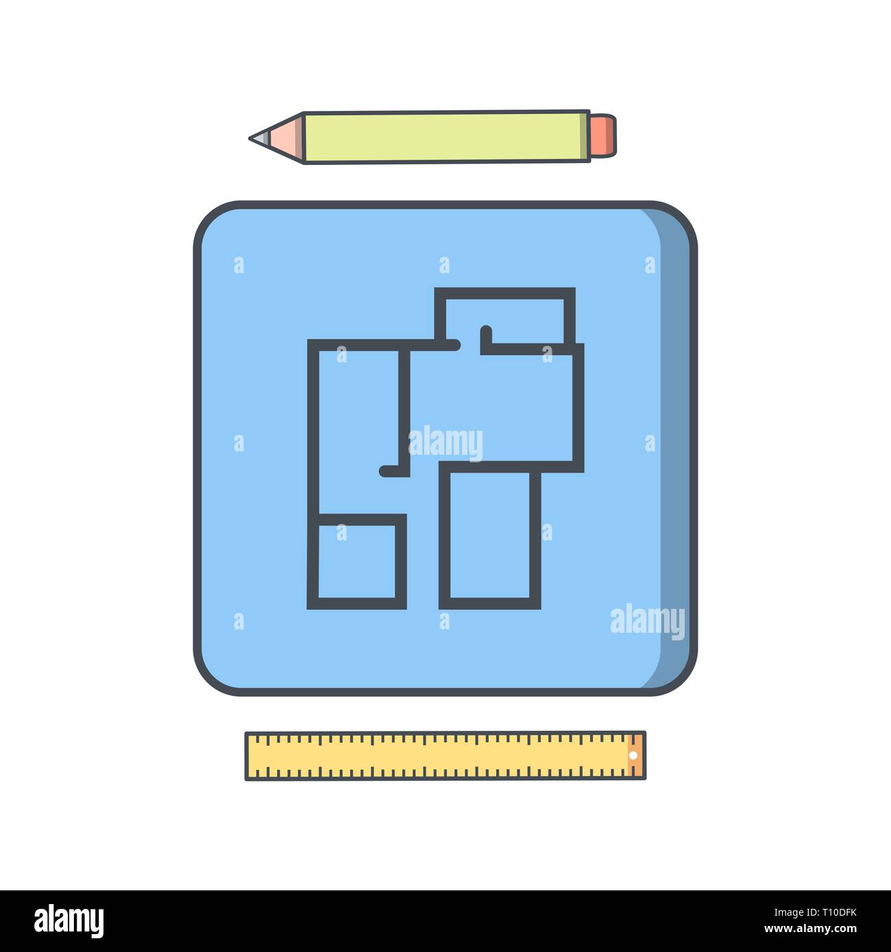 Real estate blueprint icon Cut Out Stock Images & Pictures - Alamy