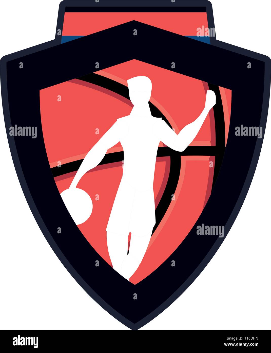 player basketball sport ball emblem vector illustration Stock Vector ...