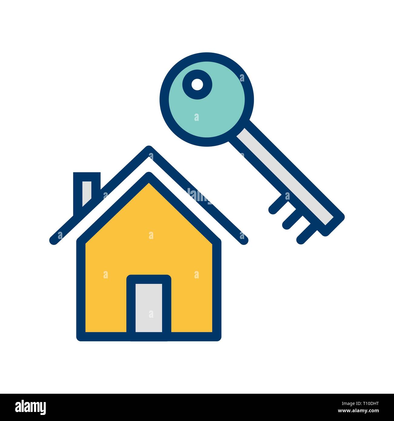 Illustration House Key Icon Stock Photo - Alamy