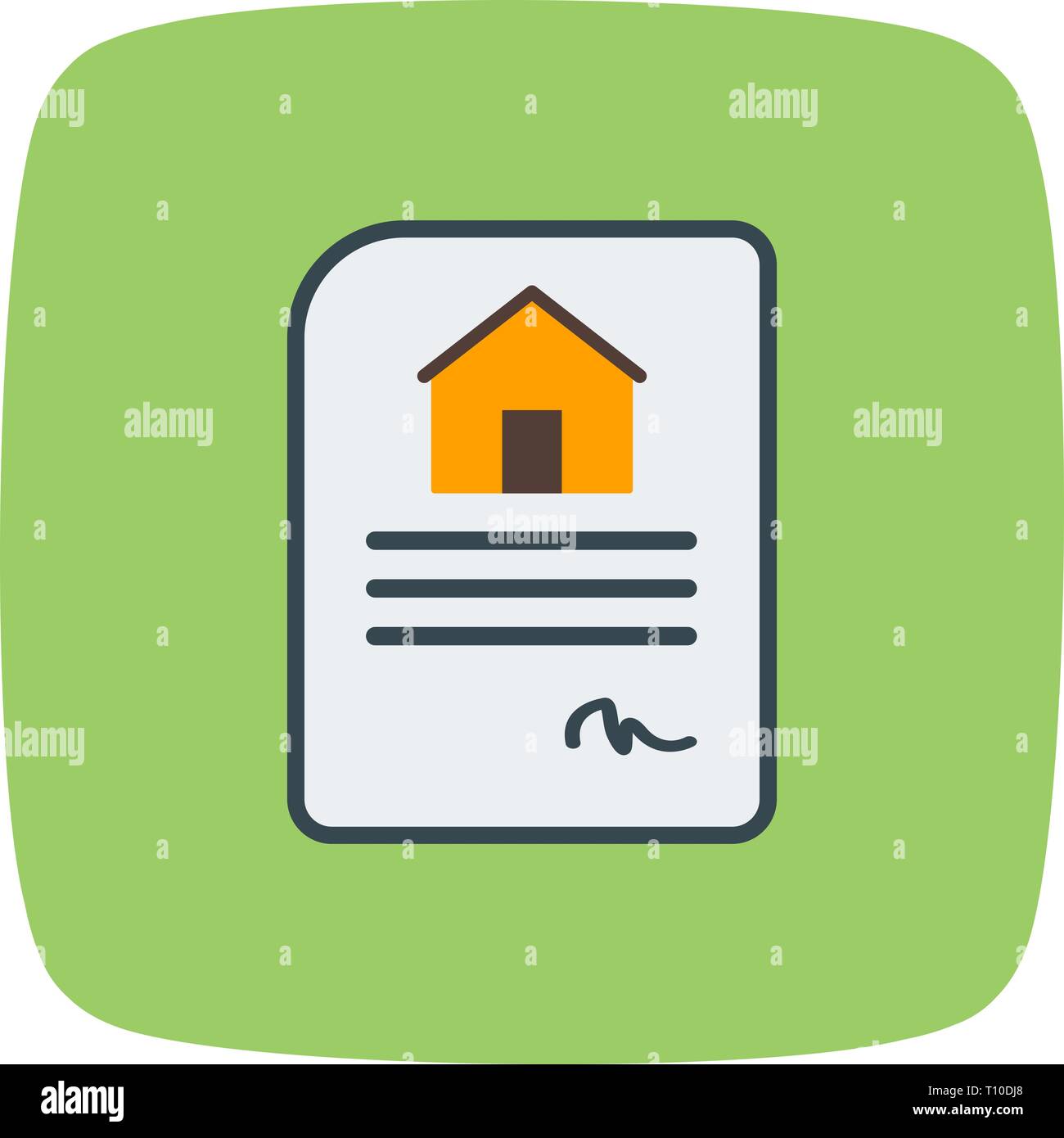 Illustration House Contract Icon Stock Photo - Alamy