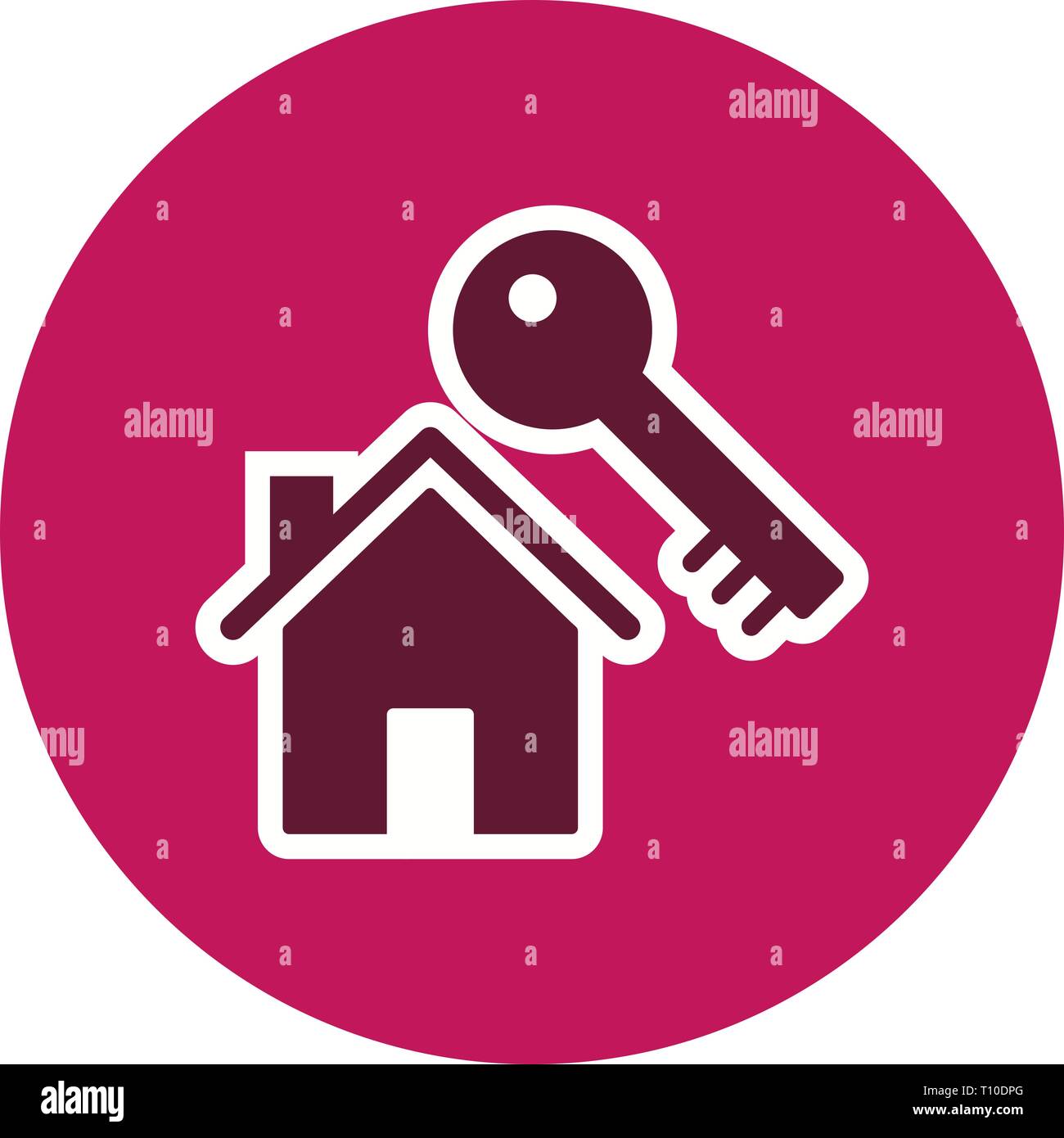 Illustration House Key Icon Stock Photo - Alamy