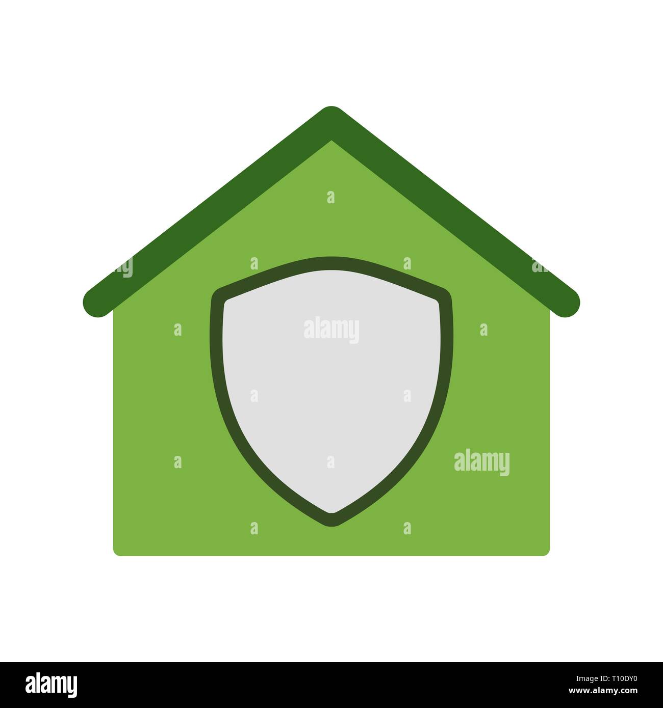 Illustration Protected House Icon Stock Photo - Alamy