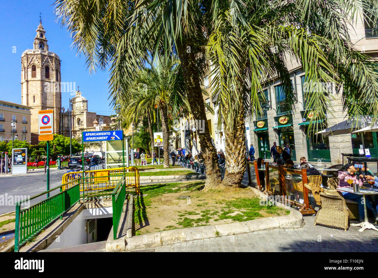 Spain Valencia Old Town Plaza de la Reina - Queens Square Bares under ...