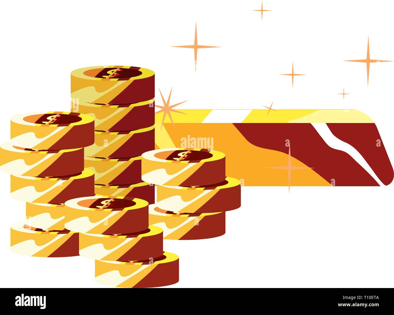 gold bar coins money currency vector illustration Stock Vector Image ...