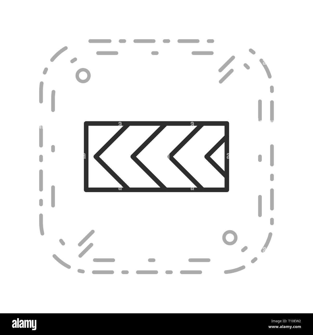 Illustration Sharp deviation of route to left Road Sign Icon Stock ...