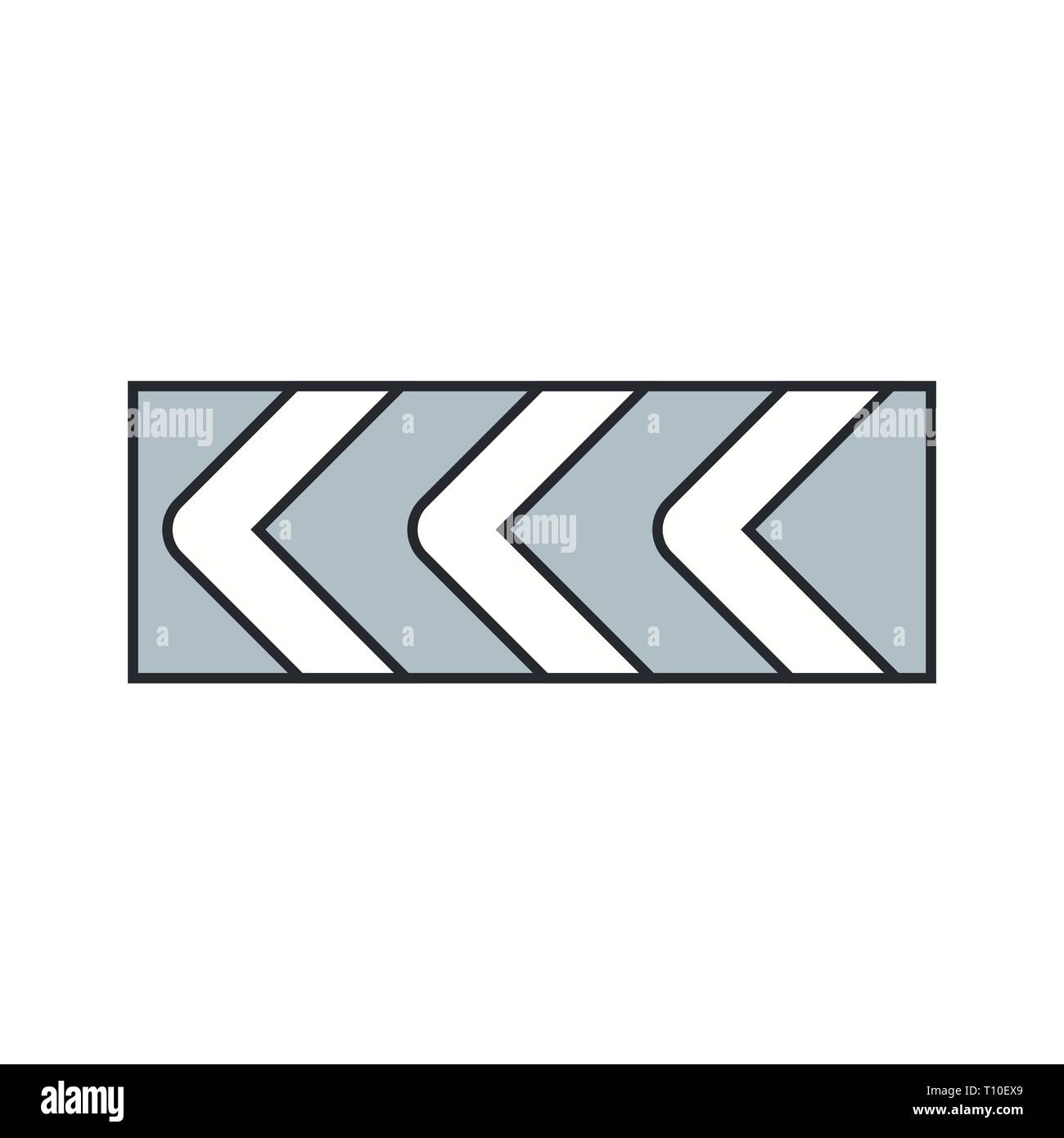 Illustration Sharp deviation of route to left Road Sign Icon Stock ...