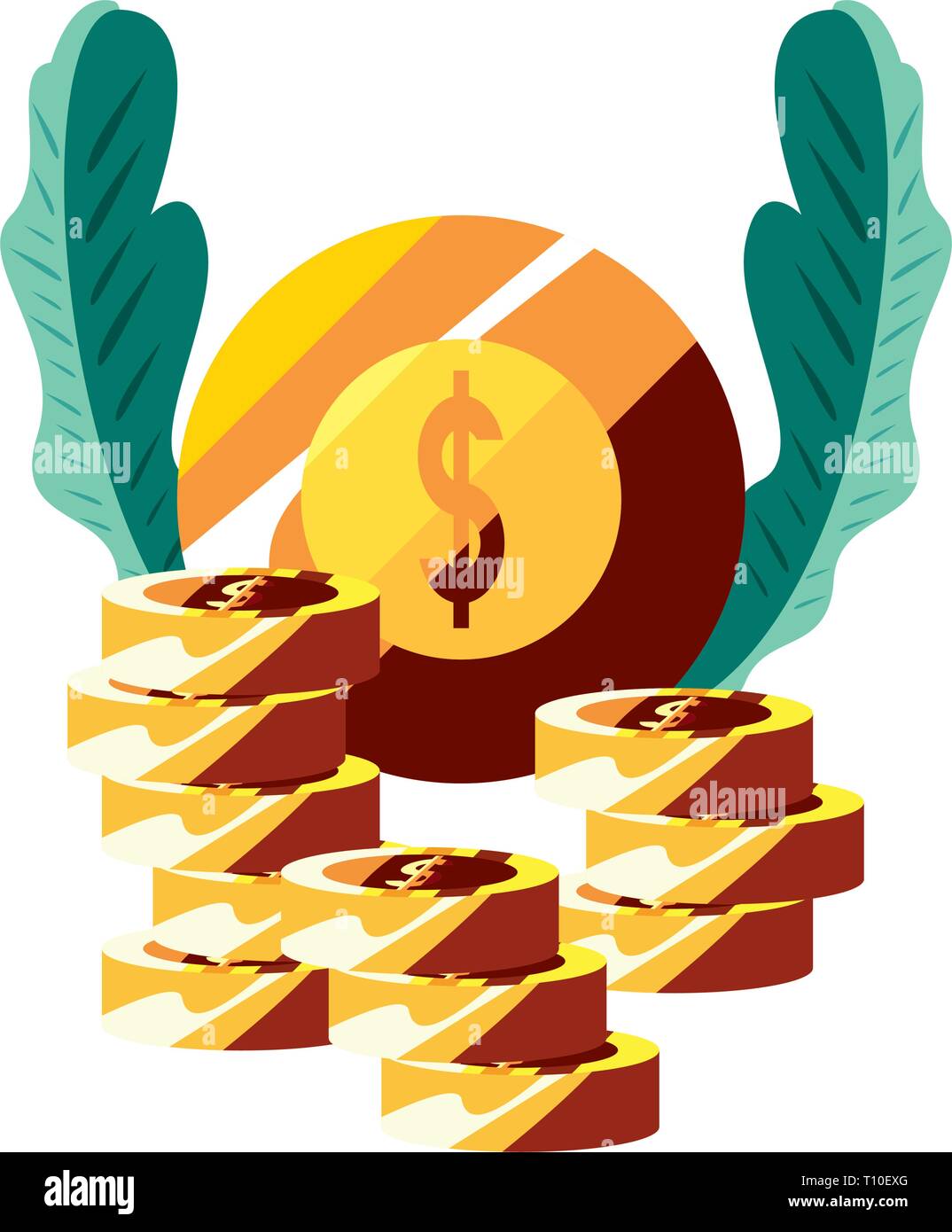 business economy coins stacked economy vector illustration Stock Vector ...
