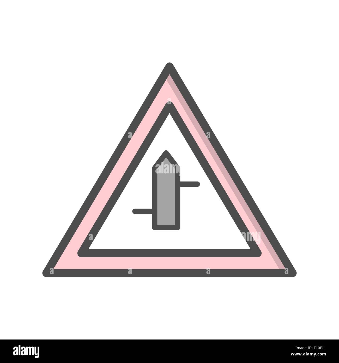Illustration Minor Cross Roads From Right To Left Road Sign Icon Stock ...