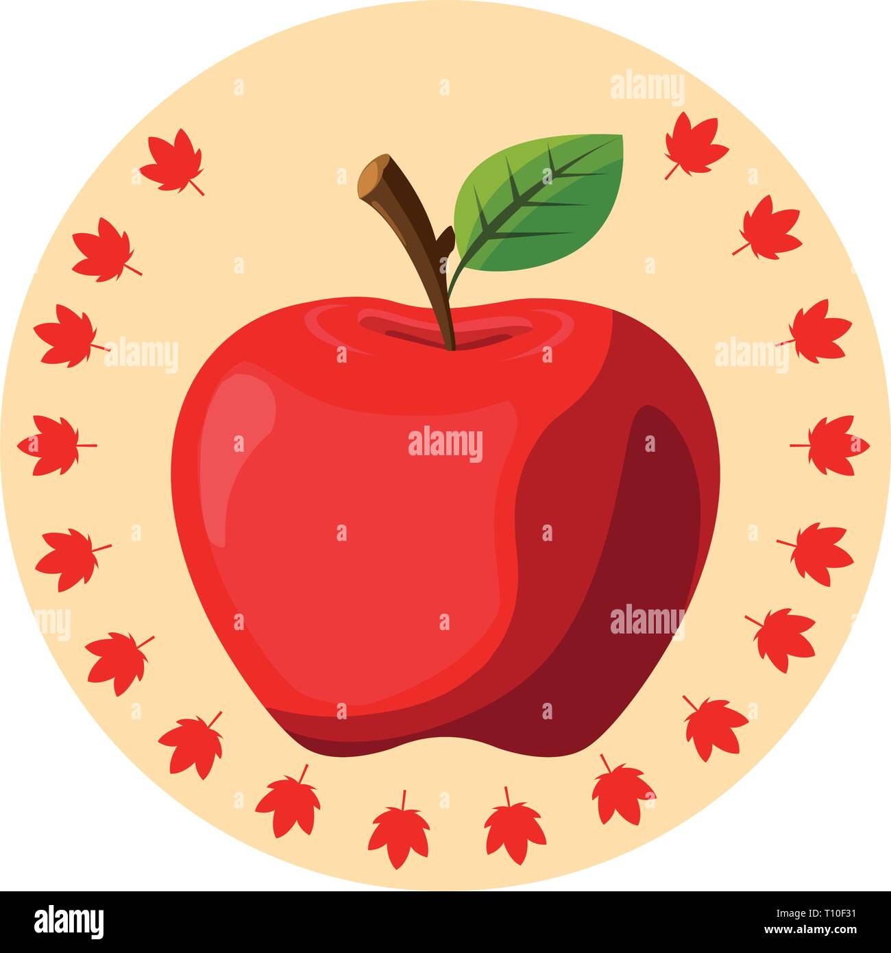 thanksgiving celebrate sticker apple delicious vector illustration ...