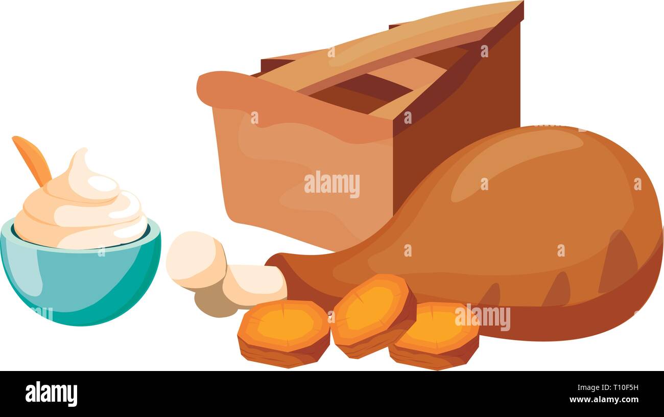 thanksgiving celebrate chicken pie dinner vector illustration Stock ...