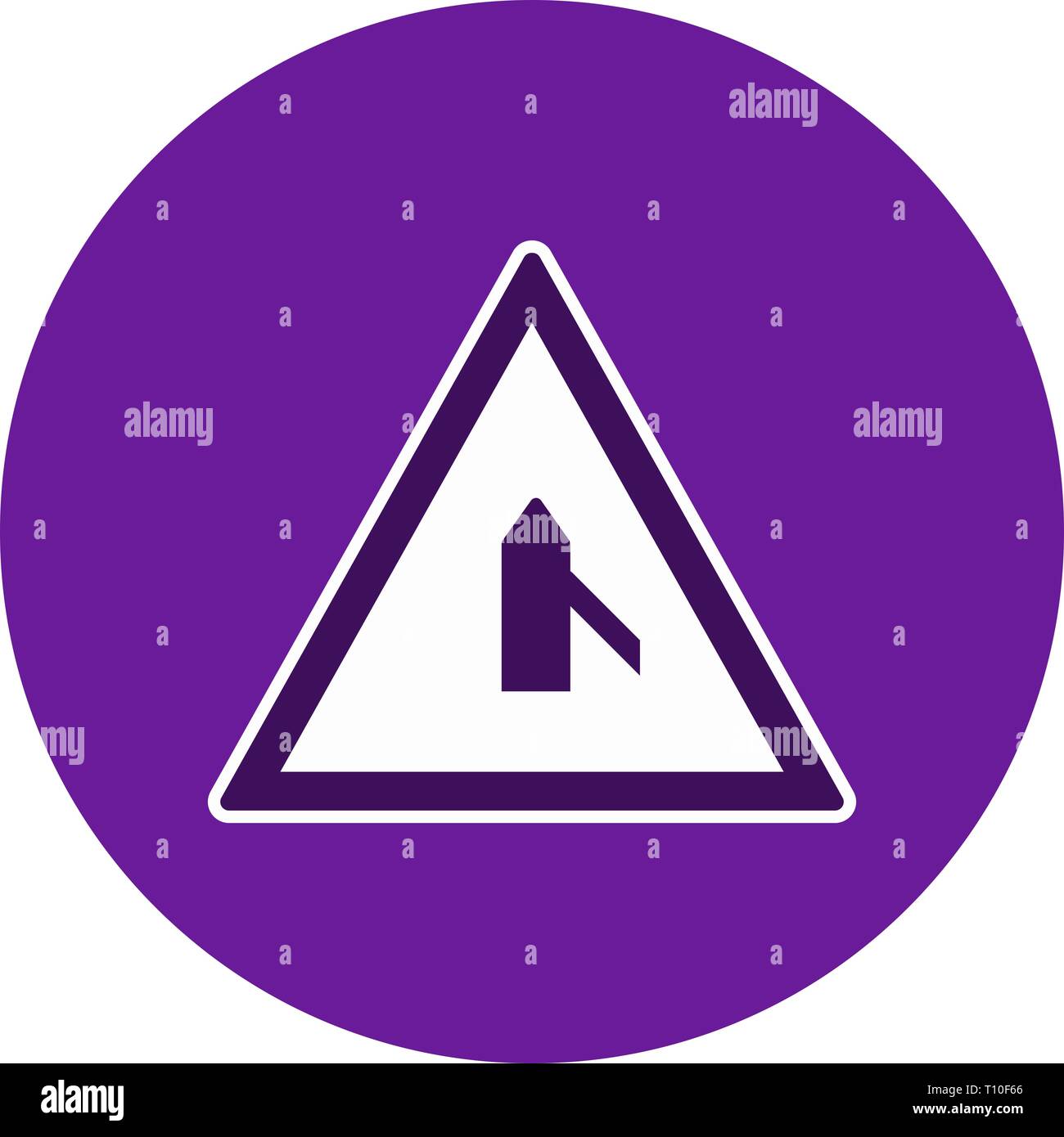 Illustration Minor Cross Road From Right Road Sign Icon Stock Photo - Alamy