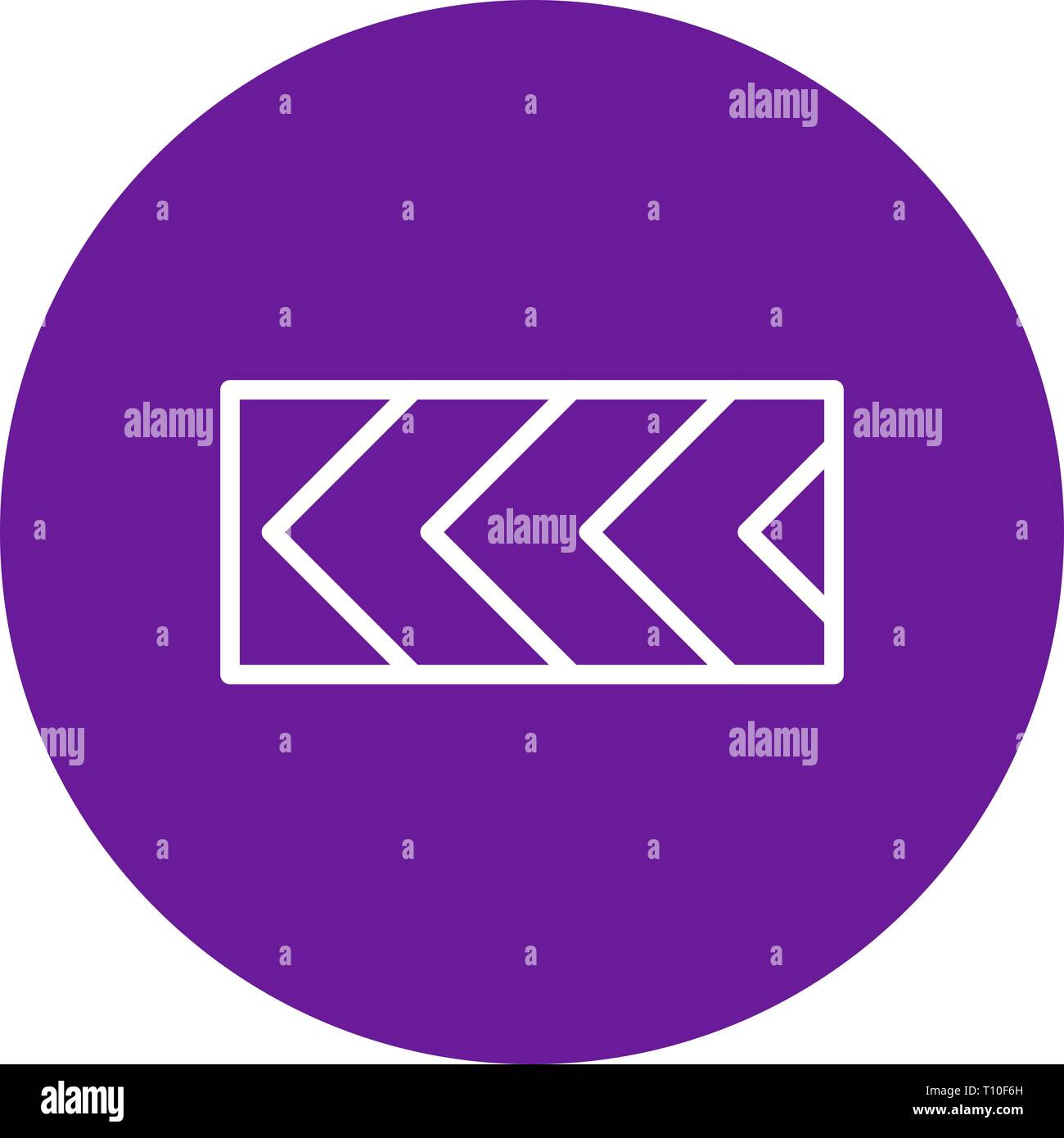 Illustration Sharp deviation of route to left Road Sign Icon Stock ...