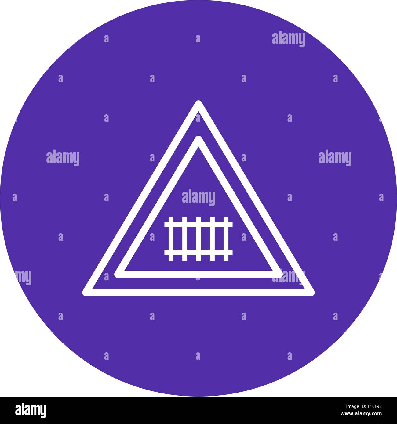Illustration Level crossing (with gate) Road Sign Icon Stock Photo - Alamy