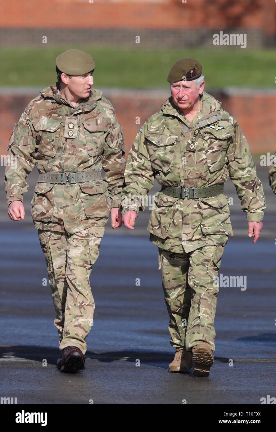 The Prince of Wales, Colonel, Welsh Guards, presents campaign medals to ...