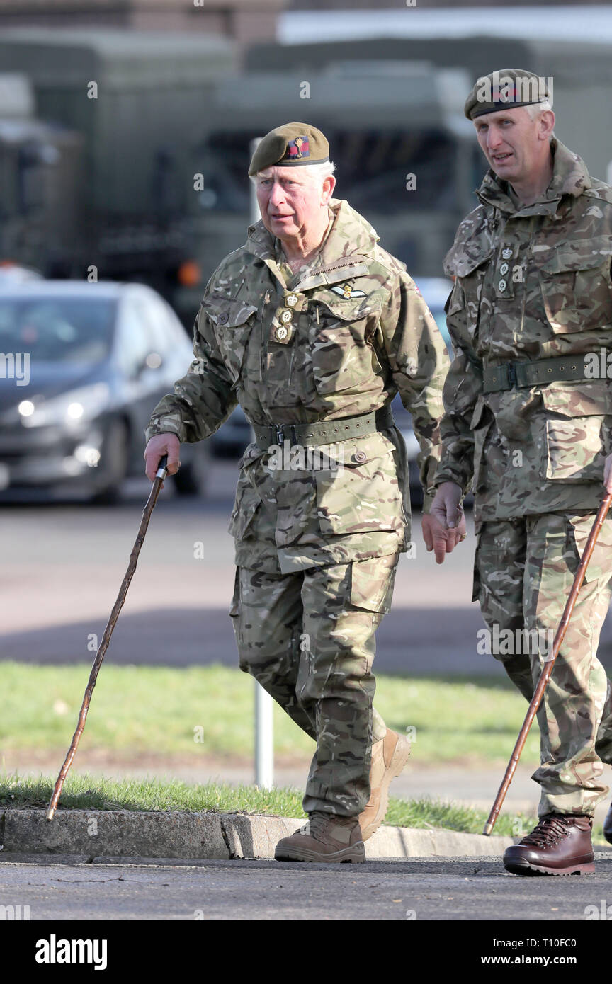 The Prince of Wales, Colonel, Welsh Guards, presents campaign medals to ...