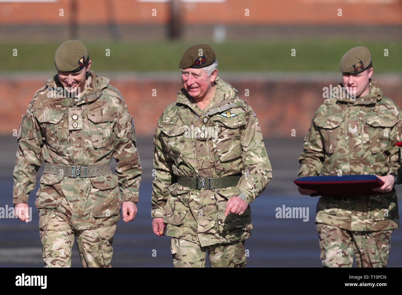 The Prince of Wales, Colonel, Welsh Guards, presents campaign medals to ...