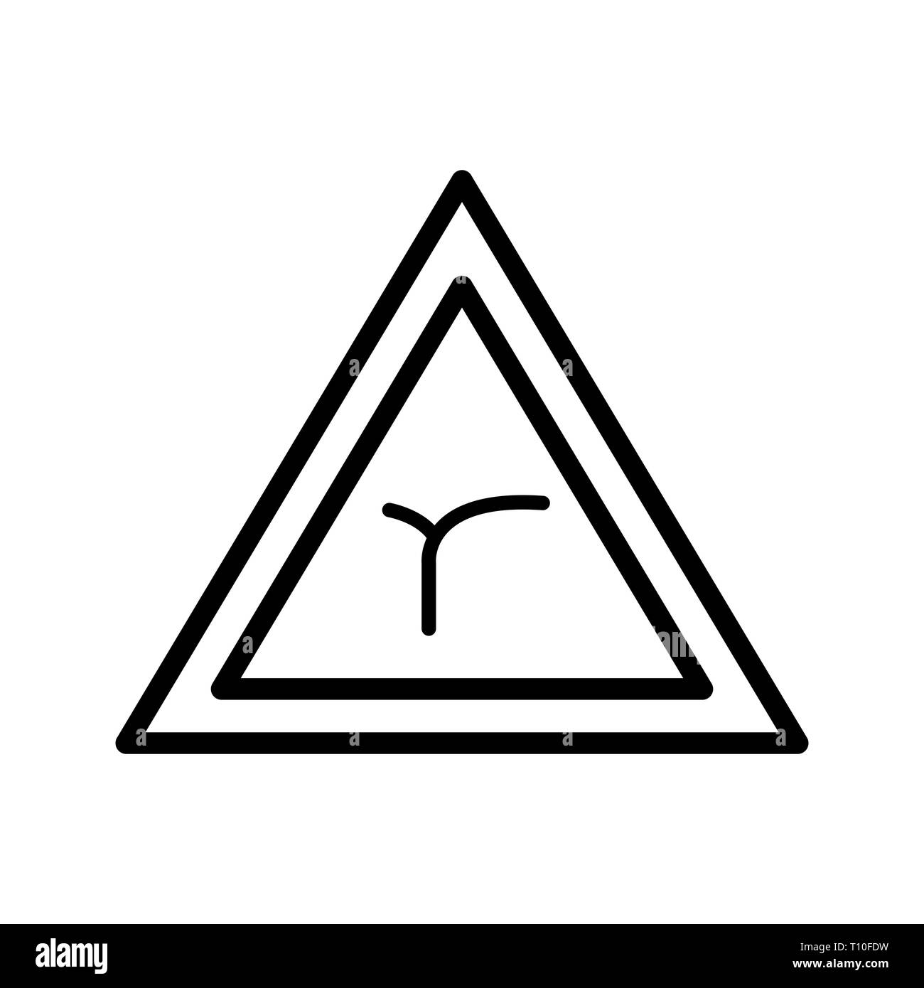 Illustration Junction of bend ahead Road Sign Icon Stock Photo - Alamy