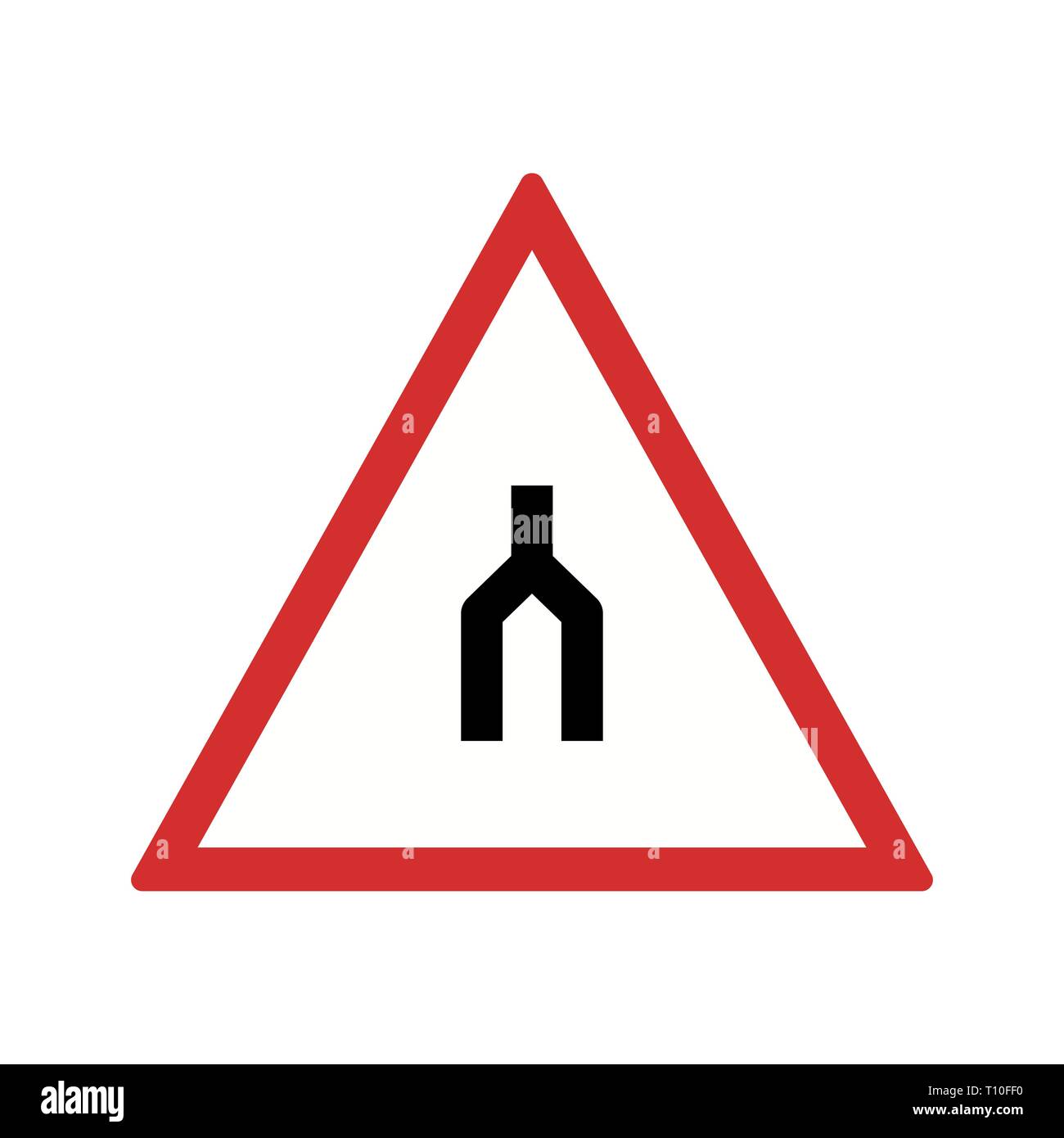 Illustration Dual carriageway ends Road Sign Icon Stock Photo - Alamy