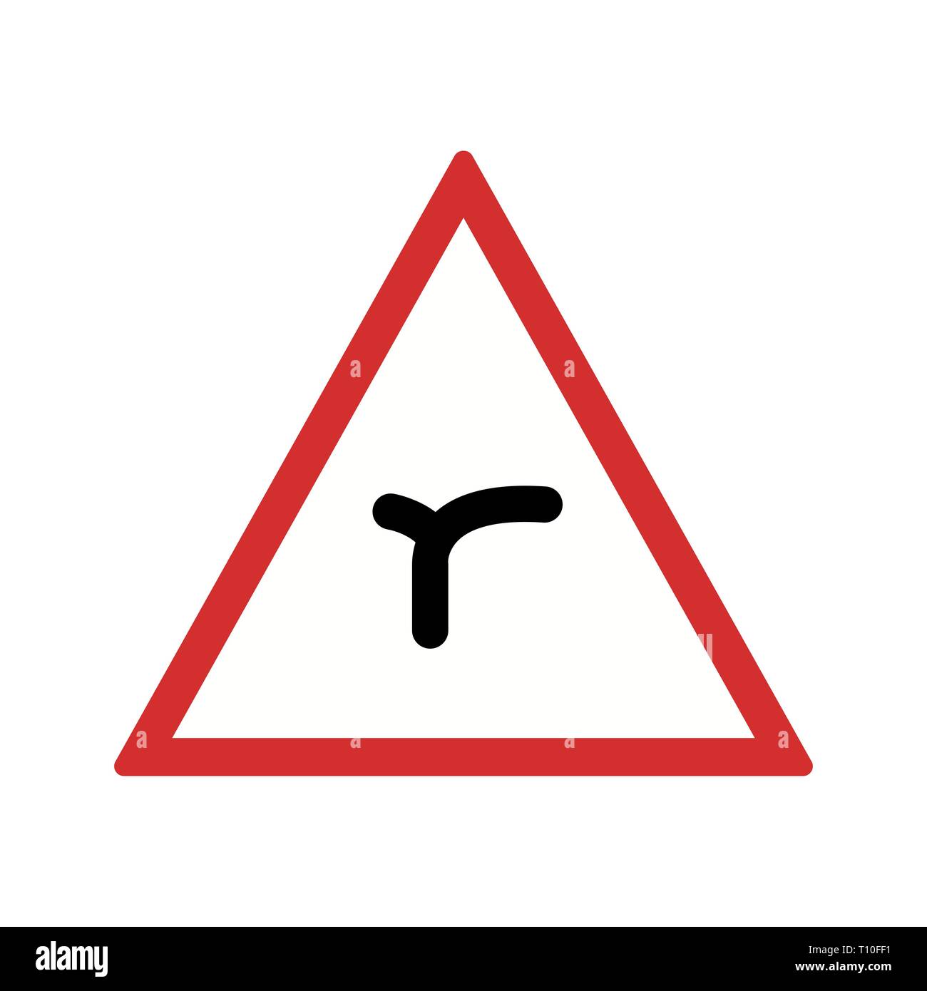 Illustration Junction of bend ahead Road Sign Icon Stock Photo - Alamy