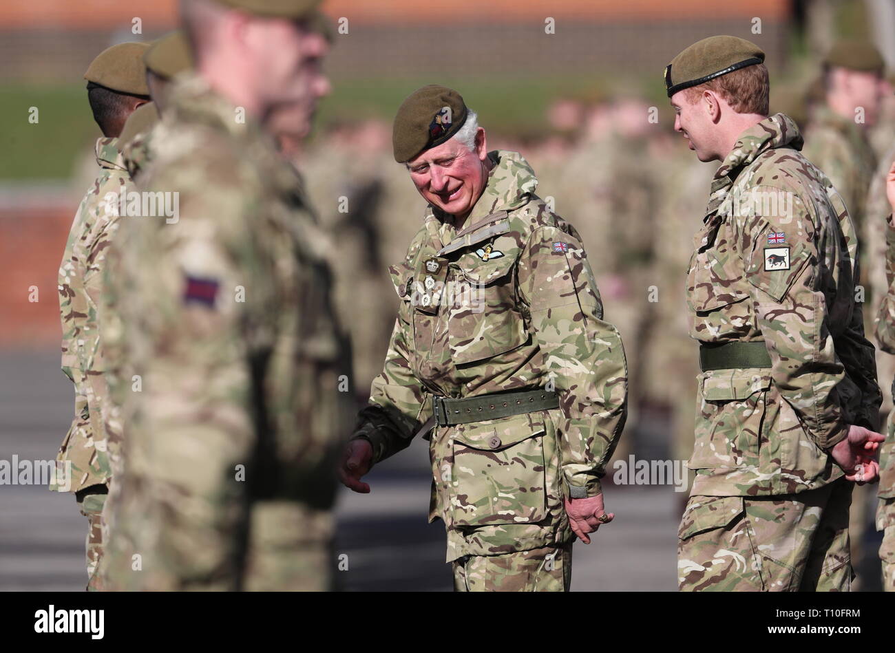 The Prince of Wales, Colonel, Welsh Guards, presents campaign medals to ...