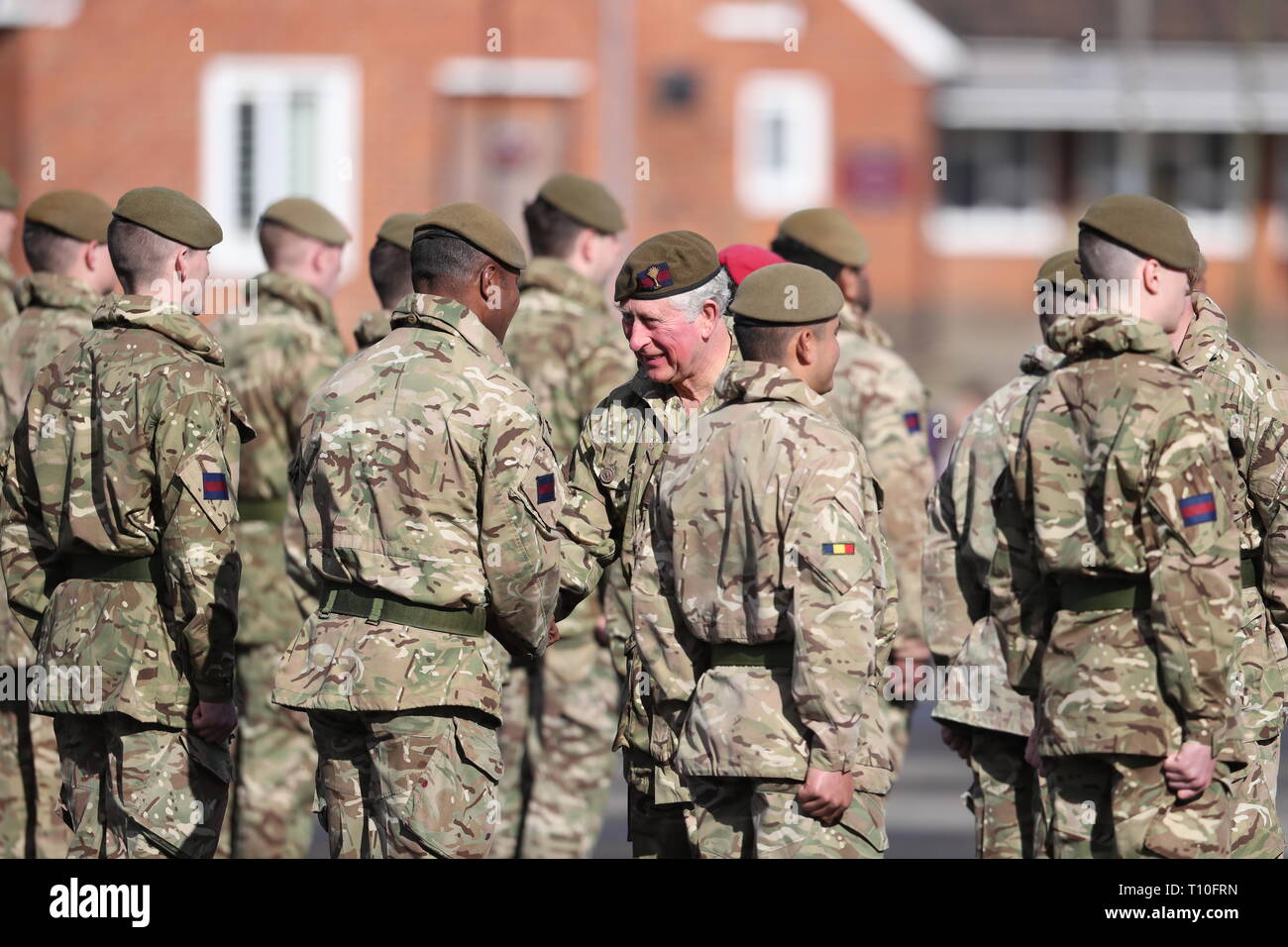 The Prince of Wales, Colonel, Welsh Guards, presents campaign medals to ...