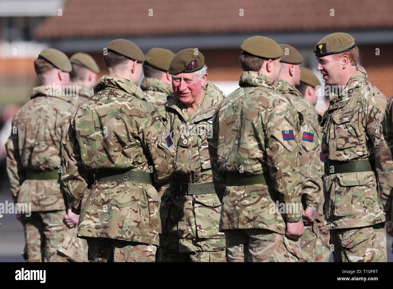 The Prince of Wales, Colonel, Welsh Guards, presents campaign medals to ...