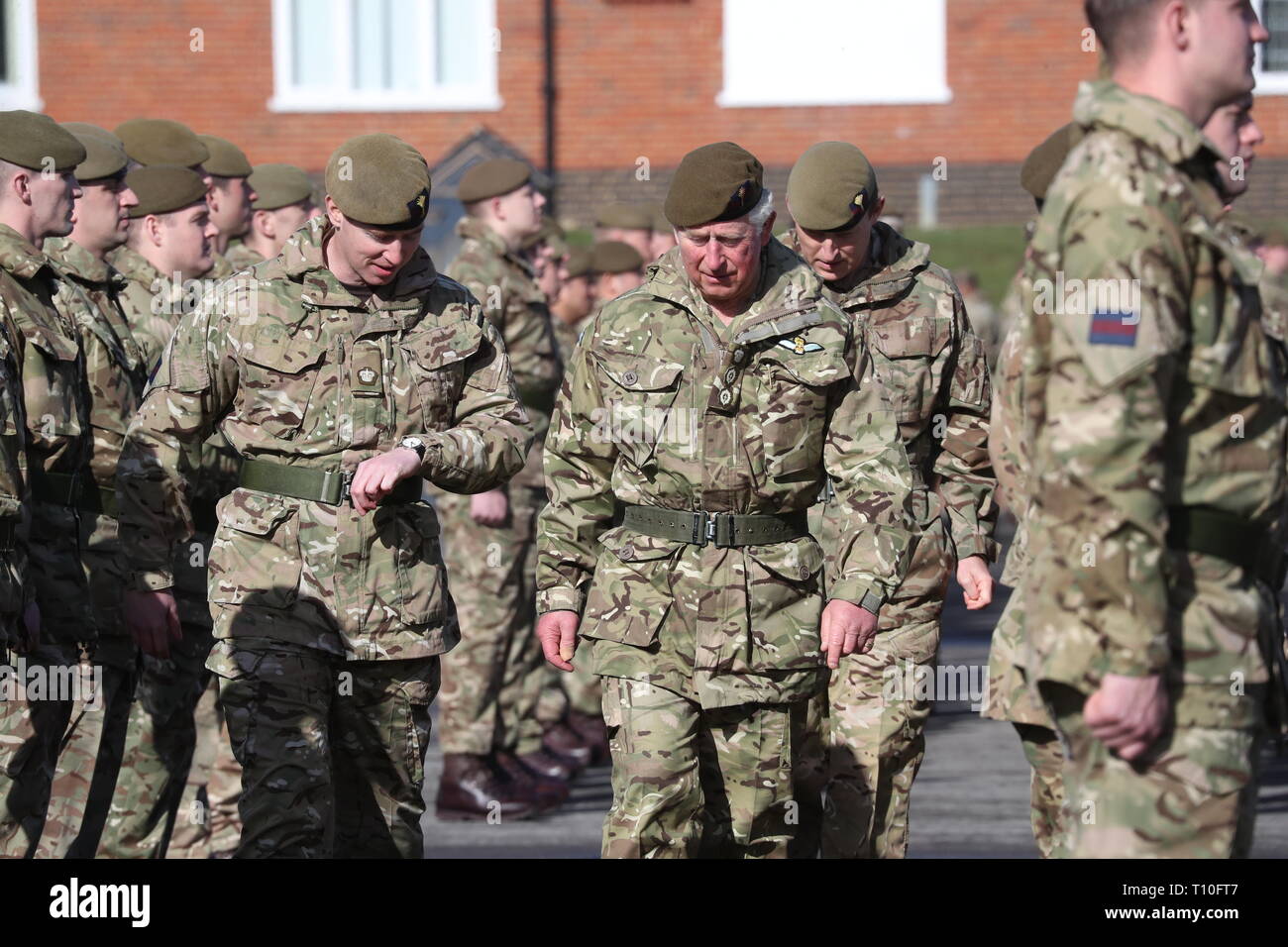The Prince of Wales, Colonel, Welsh Guards, presents campaign medals to ...