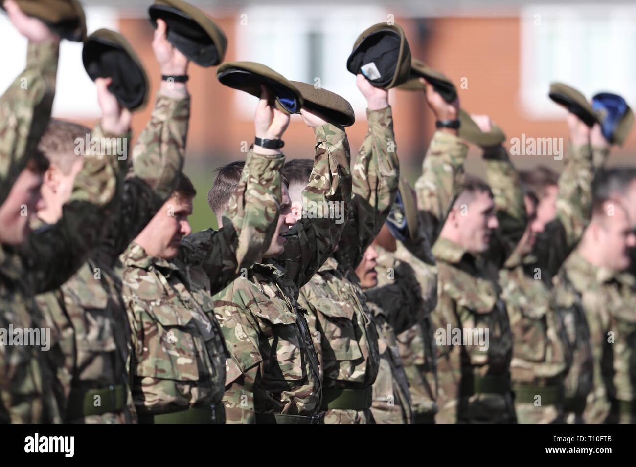 The Prince of Wales, Colonel, Welsh Guards, presents campaign medals to ...