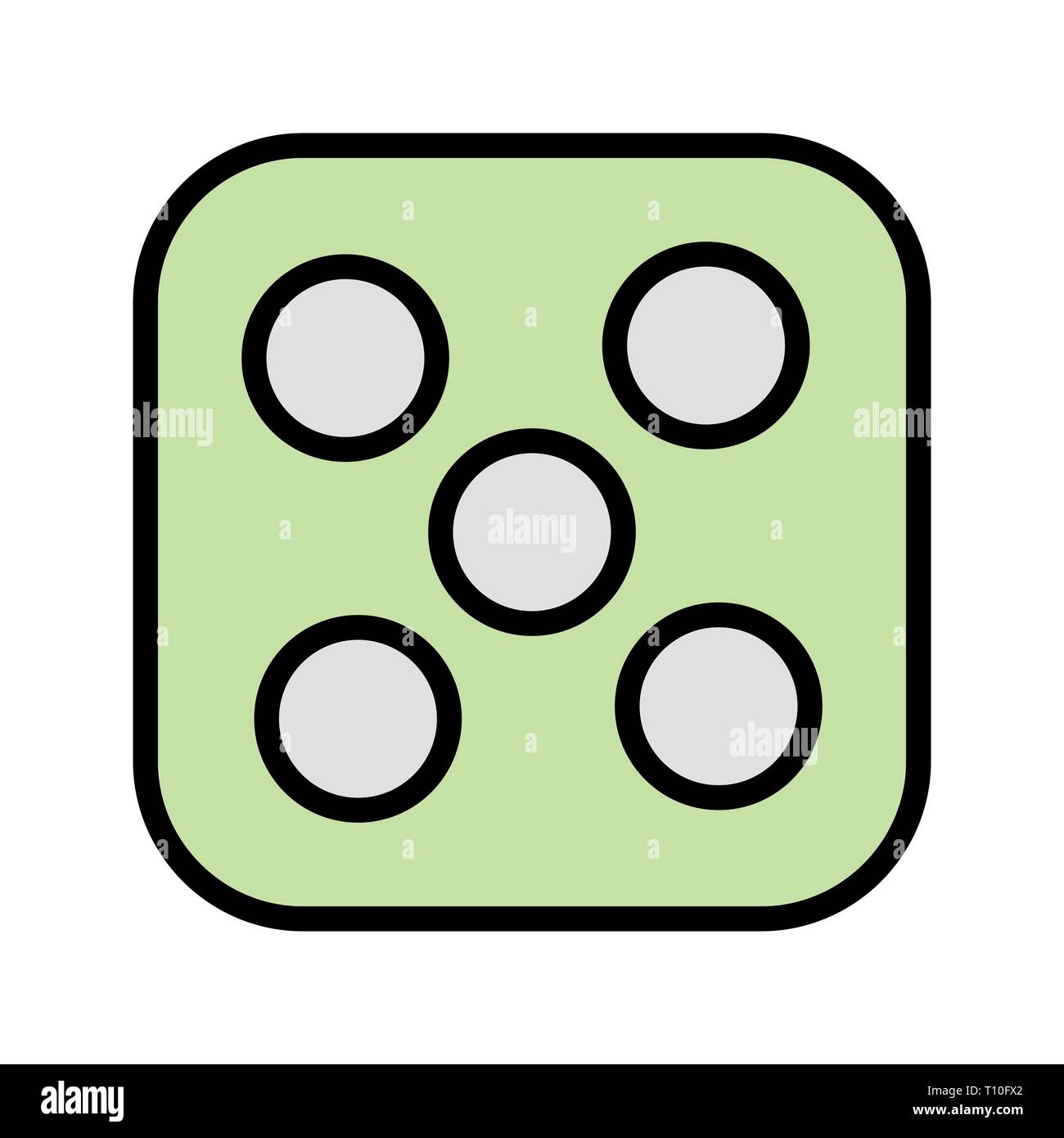 Illustration Dice Five Icon Stock Photo - Alamy