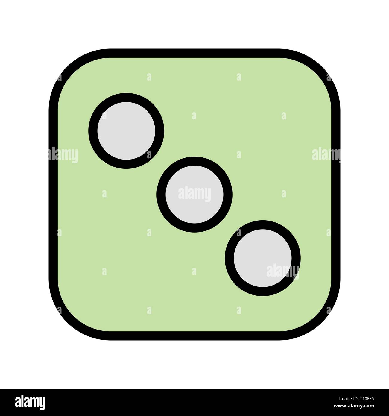 Illustration Dice Three Icon Stock Photo - Alamy