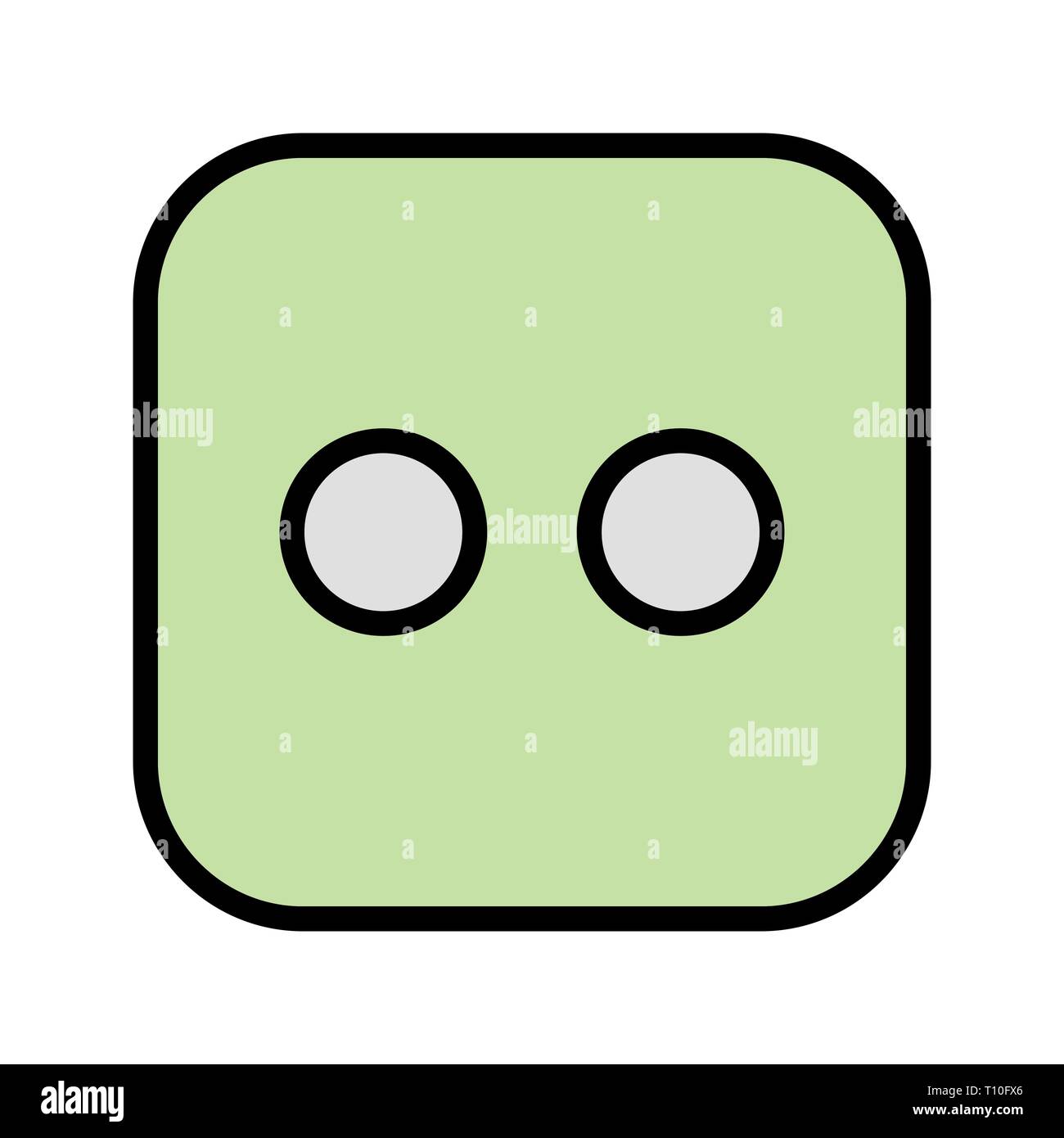 Illustration Dice Two Icon Stock Photo - Alamy