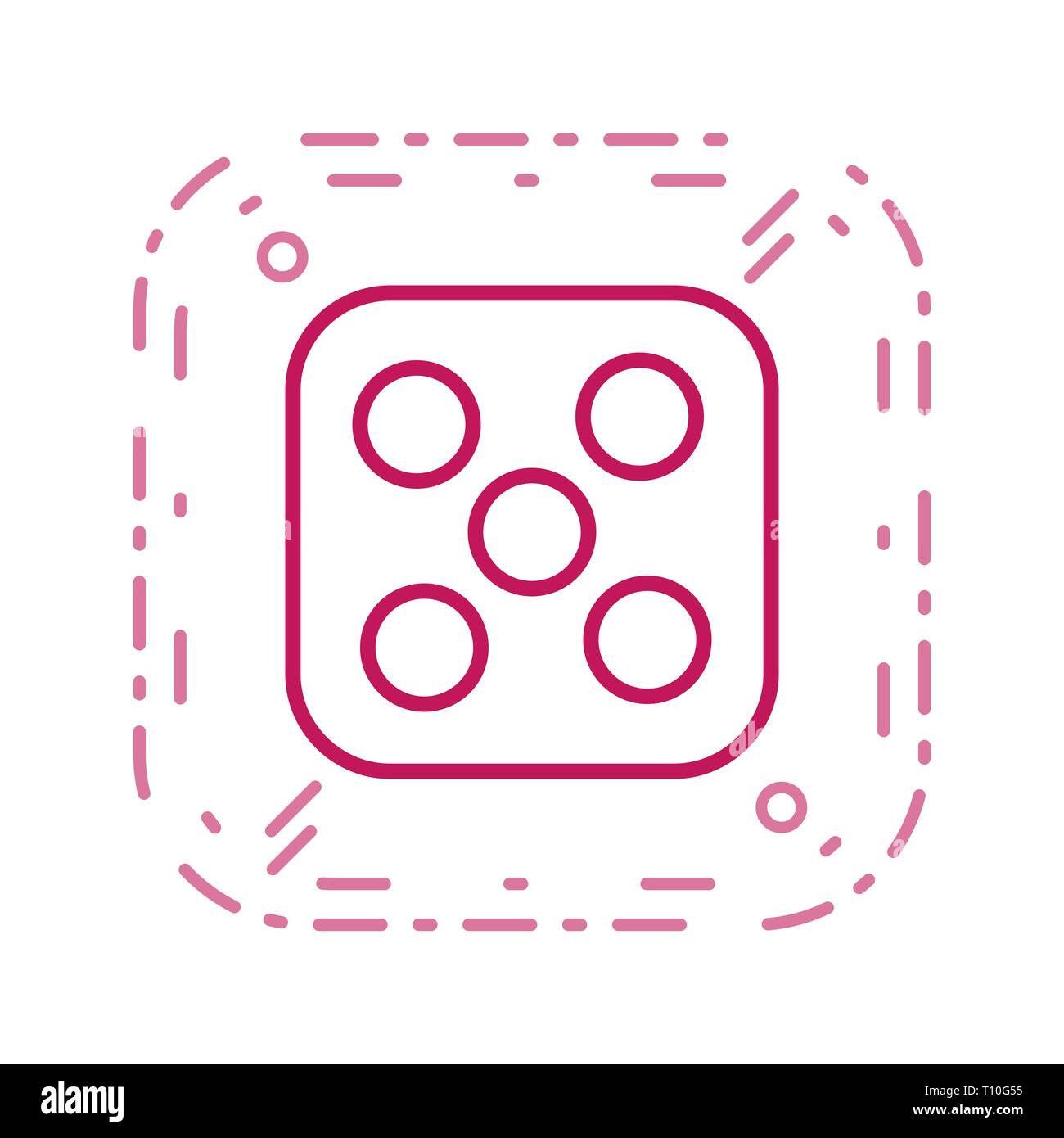 Illustration Dice Five Icon Stock Photo - Alamy