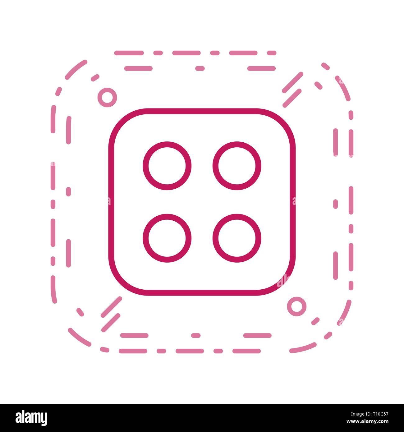 Illustration Dice Four Icon Stock Photo - Alamy