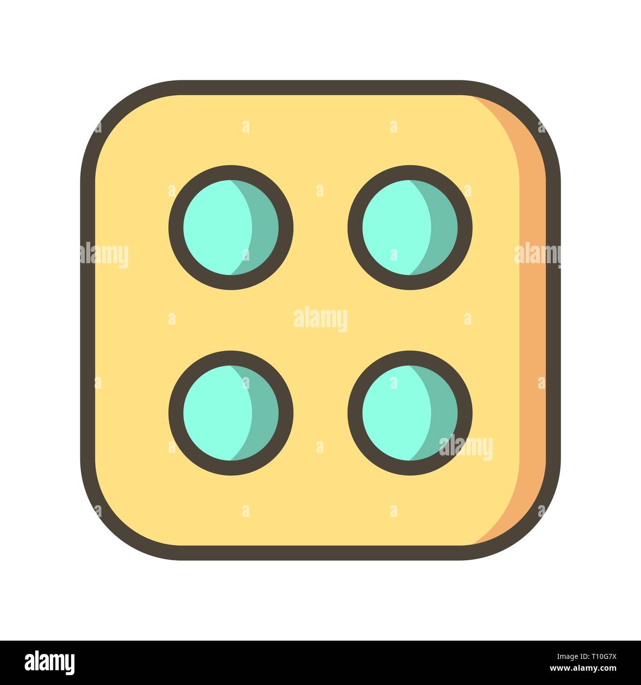 Illustration Dice Four Icon Stock Photo - Alamy