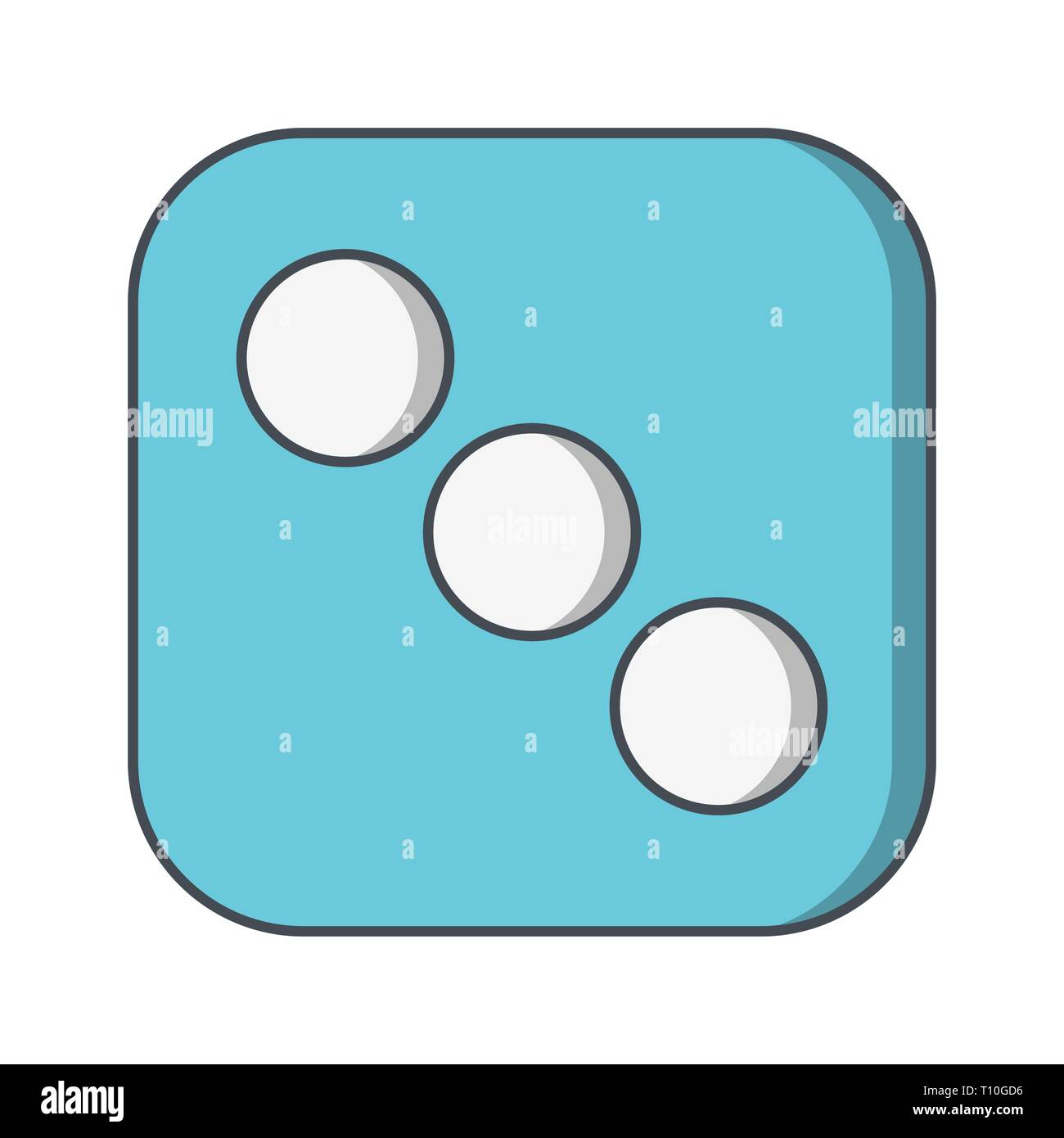Illustration Dice Three Icon Stock Photo - Alamy
