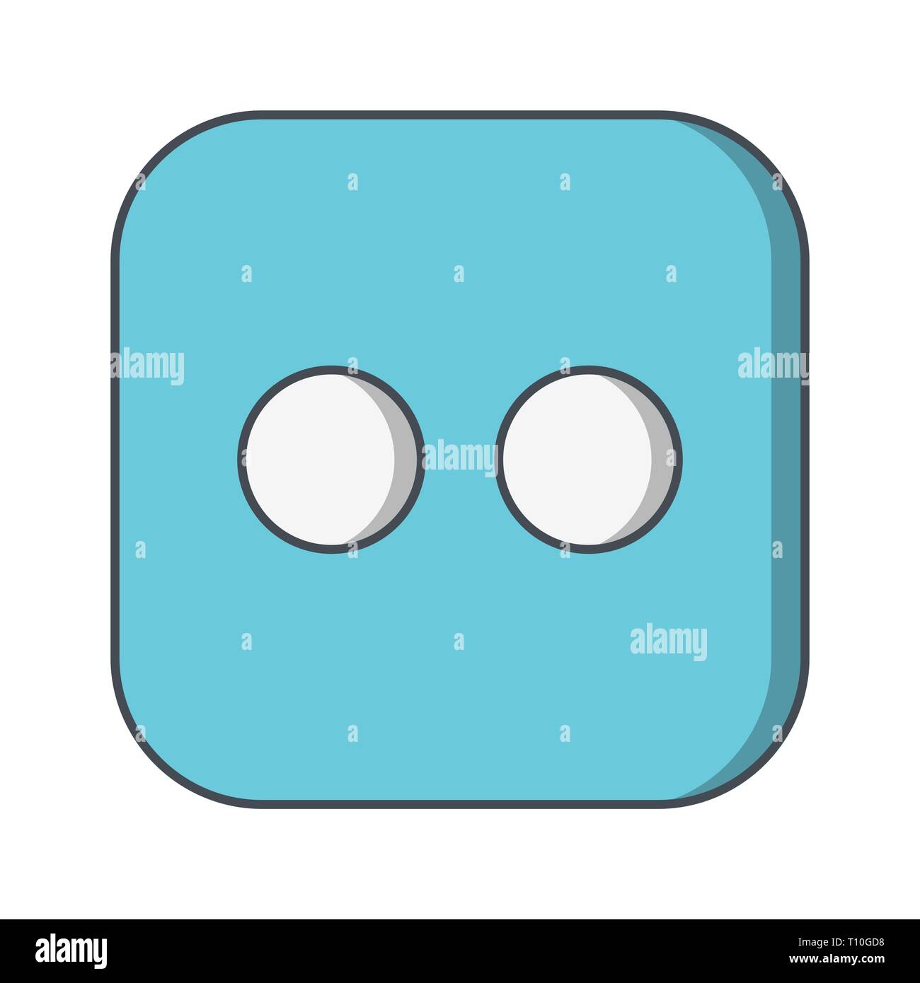 Illustration Dice Two Icon Stock Photo - Alamy