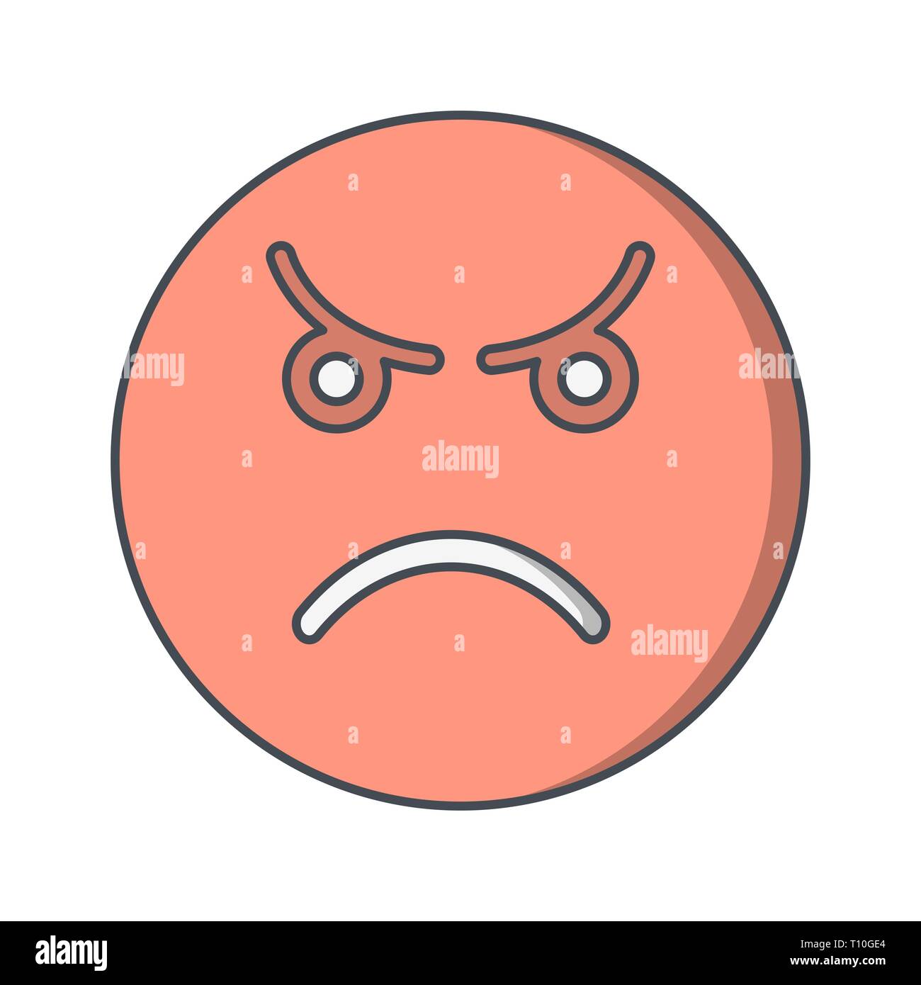 Illustration Angry Emoticon Icon Stock Photo - Alamy