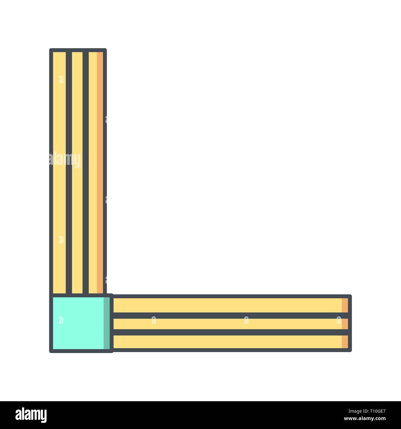 Illustration Angle Ruler Icon Stock Photo - Alamy