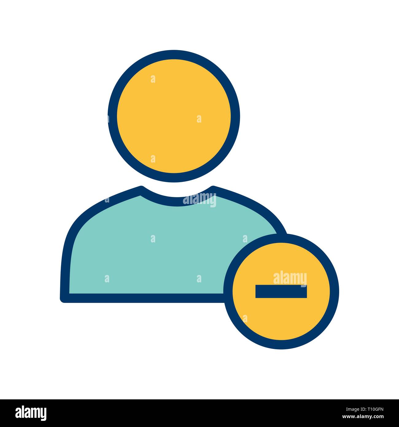 Illustration Block User Icon Stock Photo - Alamy