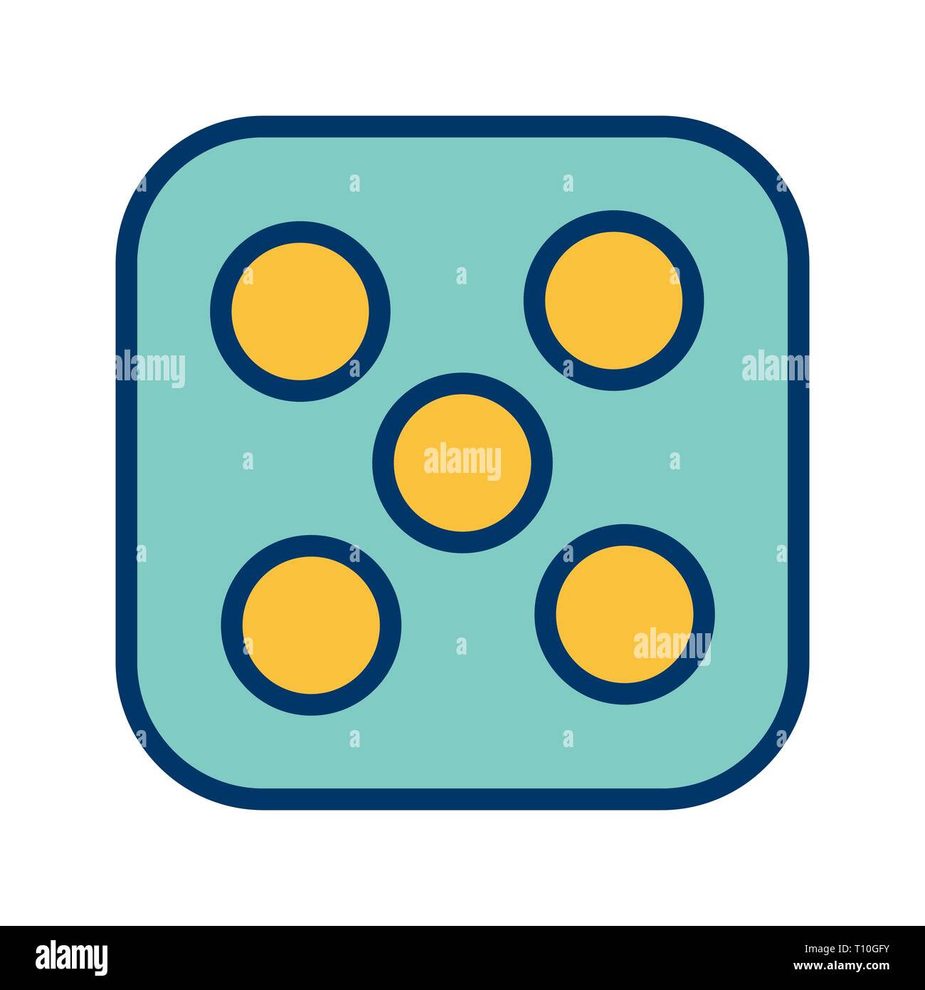 Illustration Dice Five Icon Stock Photo - Alamy