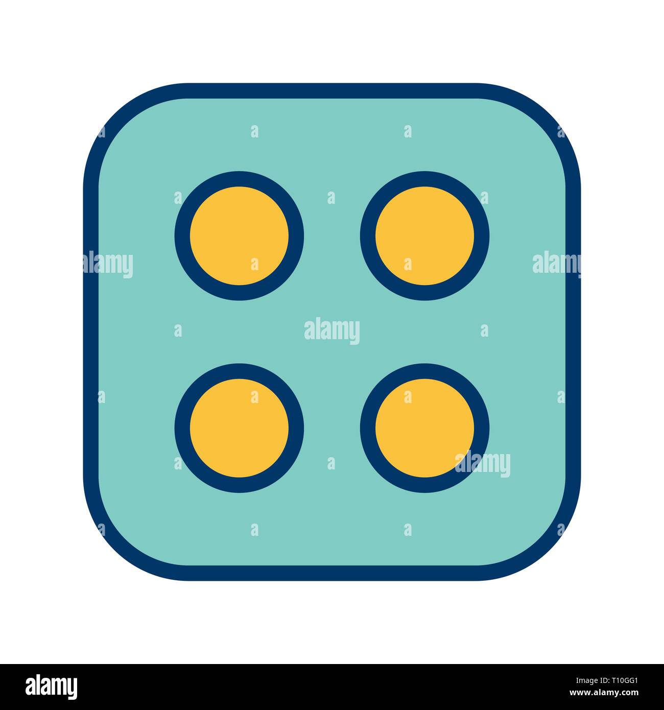 Illustration Dice Four Icon Stock Photo - Alamy